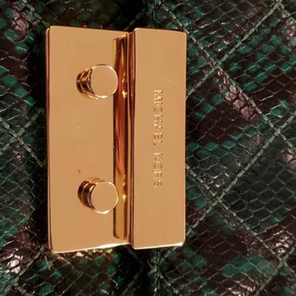 Michael Kors | Bags | Mk Sloan Palmetto Green Black Snake Bag | Poshmark